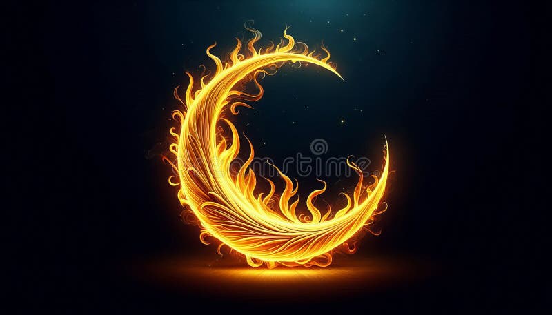 Crescent Flame a Yellow Flame Shaped Like a Crescent Moon with a Stock ...
