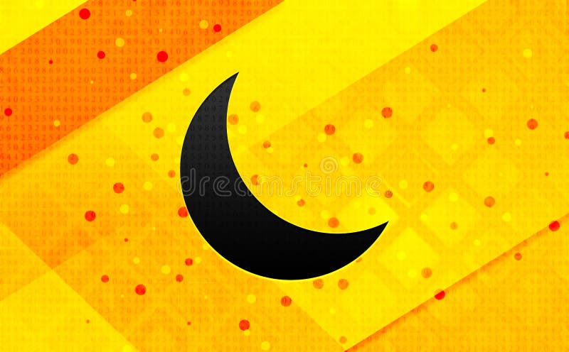 Crescent Half Moon Icon Abstract Digital Banner Yellow Background Stock ...