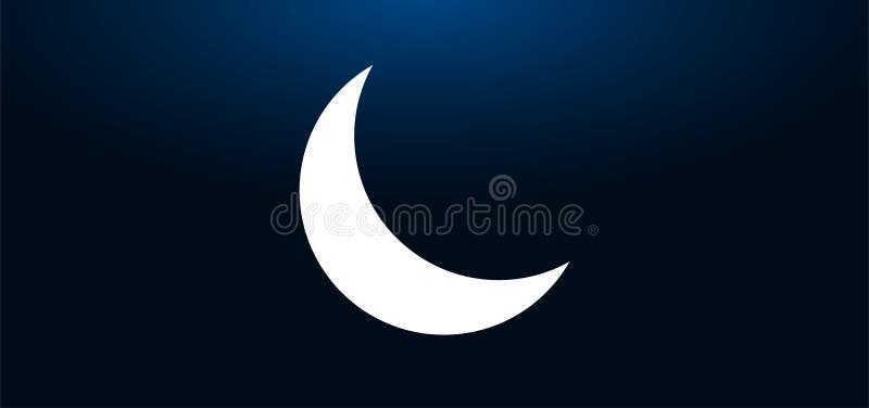 Crescent Half Moon Icon Crystal Blue Banner Background Stock ...