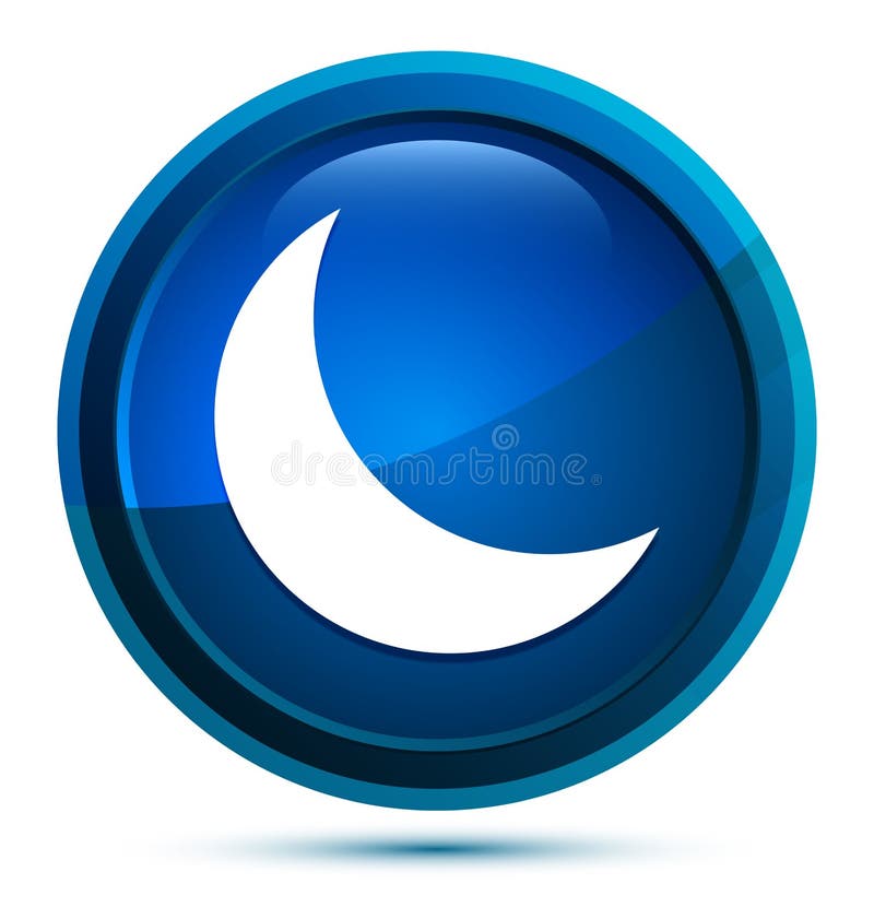 Crescent Half Moon Icon Elegant Blue Round Button Illustration Stock ...