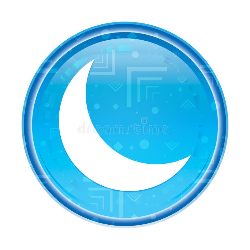 Crescent Half Moon Icon Crystal Blue Banner Background Stock ...