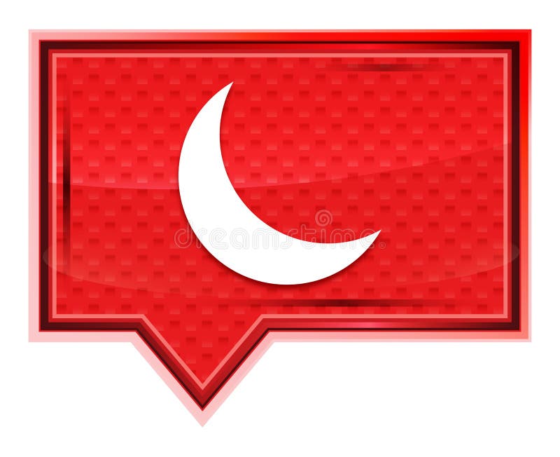 Crescent Half Moon Icon Misty Rose Pink Banner Button Stock ...