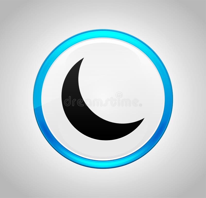 Crescent Half Moon Icon Round Blue Push Button Stock Illustration ...