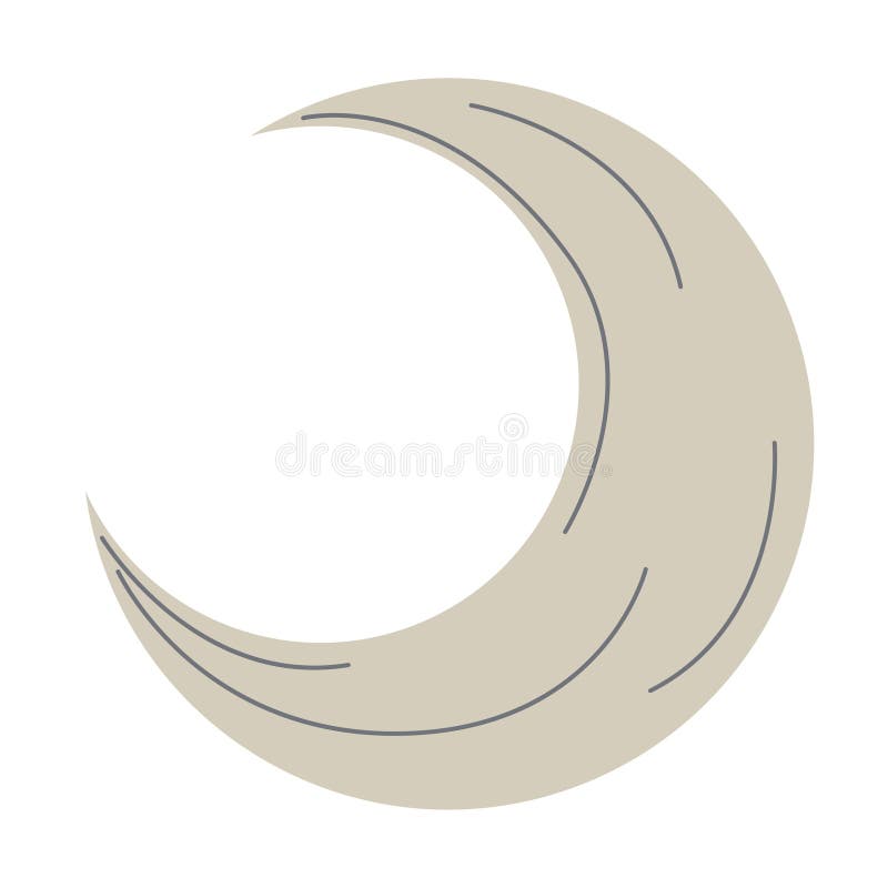 Crescent Icon in Minimalistic Style. Illustration of Half Moon Isolated ...