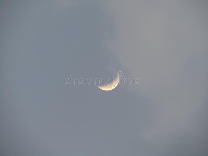 Crescent Moon in the Afternoon Stock Photo - Image of moon, crescent ...