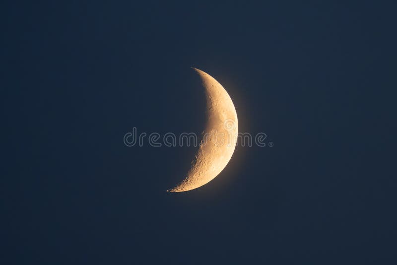 Crescent moon above river stock image. Image of light - 208524131