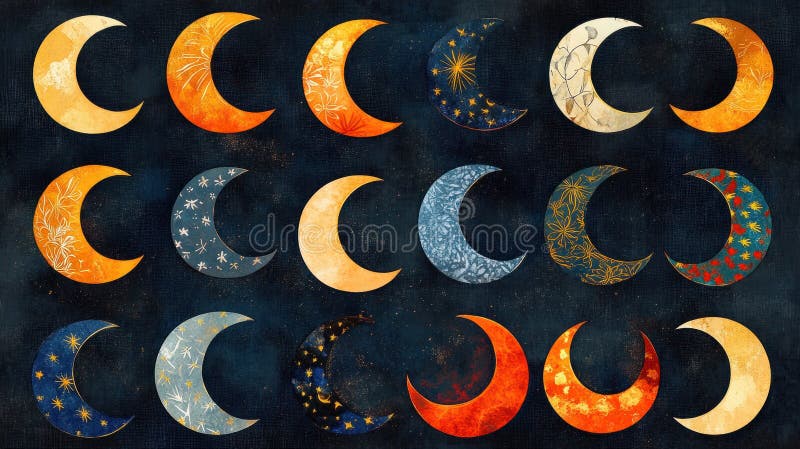Crescent Moon Art, a Collection of Vibrant Crescent Moon Designs ...