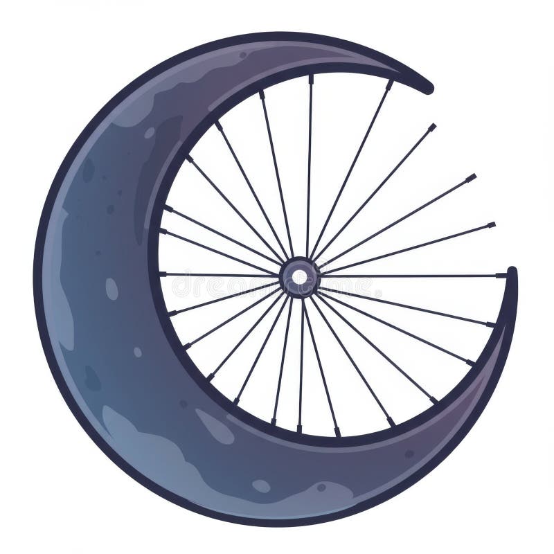 Crescent Moon Bicycle Wheel Design Stock Illustration - Illustration of ...