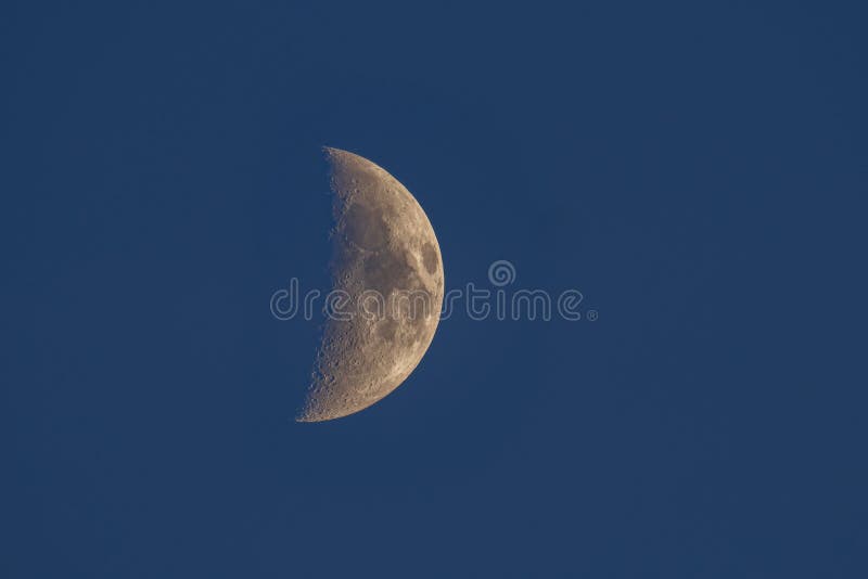 Crescent Moon in the Blue Sky Stock Photo - Image of moonlight, crater ...