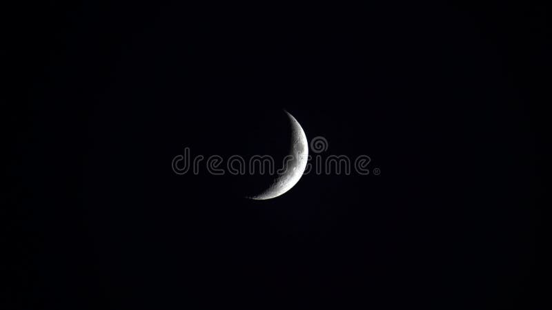 Crescent Moon Centered at Night Stock Photo - Image of phases, space ...