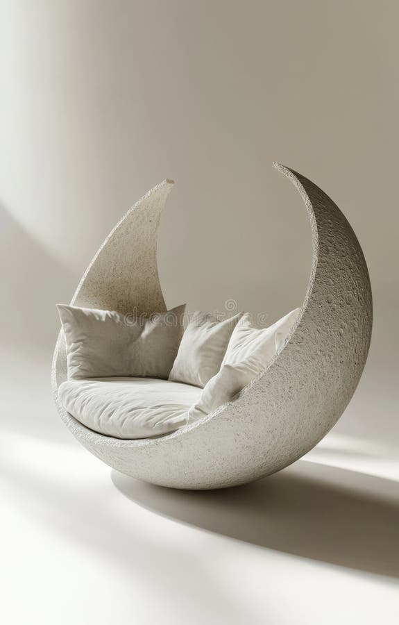 A Crescent Moon Chair is Lit Up in a Studio To Create a Relaxing ...