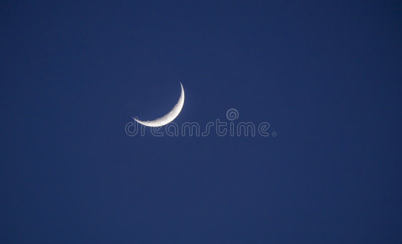 Crescent Moon clear sky stock photo. Image of nature - 210449306