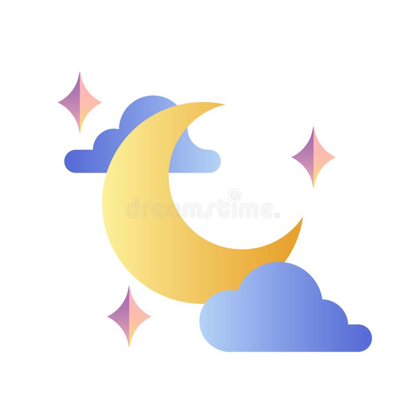 Moon gradient illustration stock vector. Illustration of lunar - 127362357