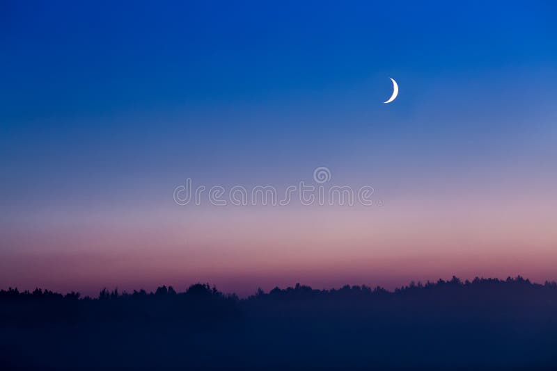 Crescent moon on the sky stock image. Image of simplicity - 98665191
