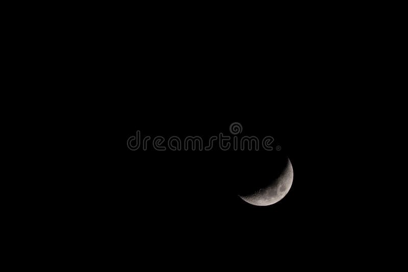 Crescent Moon in the Dark Night Sky Stock Image - Image of illuminated ...