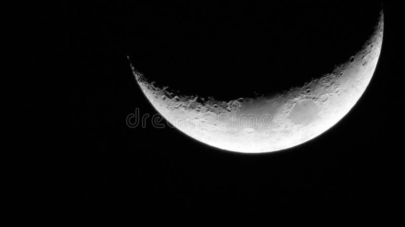 Crescent Moon in Dark Sky with Black Copy Space Stock Photo - Image of ...