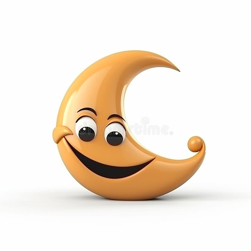The Moon with a Funny Face among Clouds and Stars Stock Vector ...