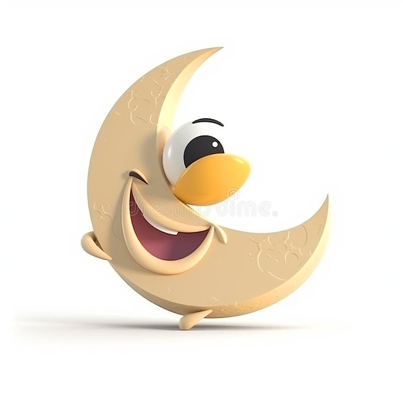 The Moon with a Funny Face among Clouds and Stars Stock Vector ...