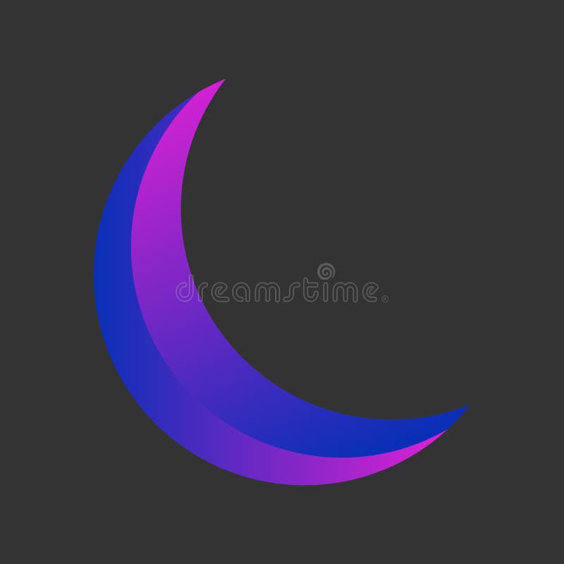 Crescent Moon Gradient Illustration Stock Vector - Illustration of ...