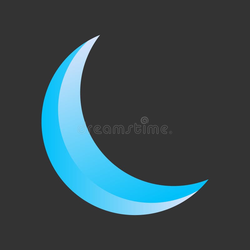 Crescent Moon Gradient Illustration Stock Vector - Illustration of ...