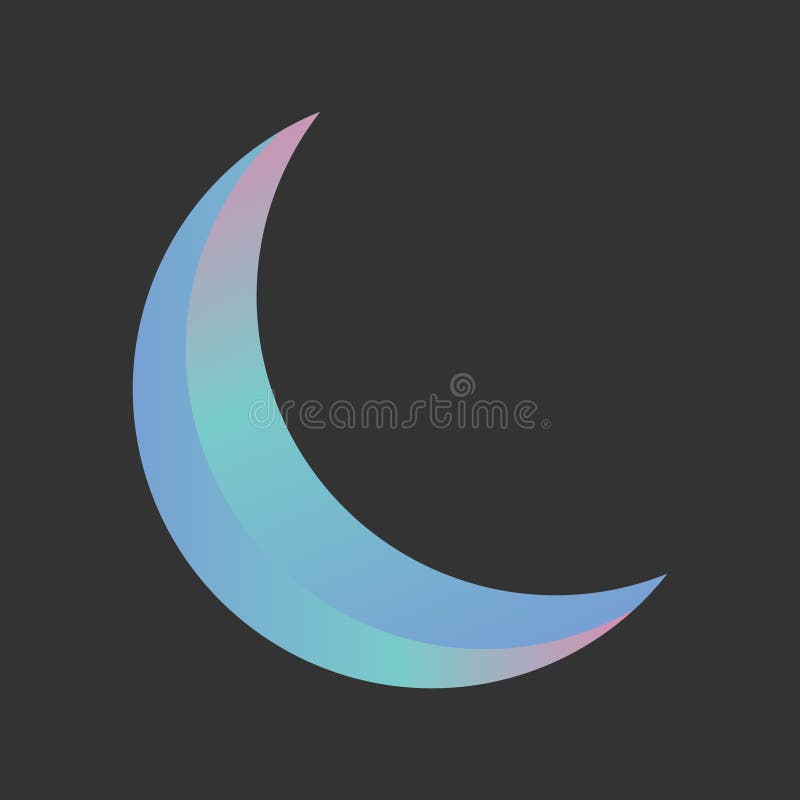 Crescent Moon Gradient Illustration Stock Vector - Illustration of ...