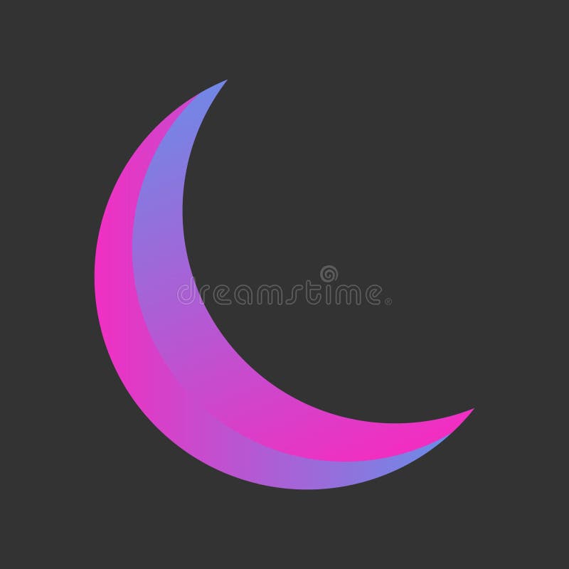 Crescent Moon Gradient Illustration Stock Vector - Illustration of ...