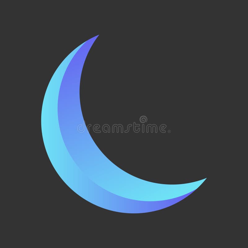Crescent Moon Gradient Illustration Stock Vector - Illustration of text ...