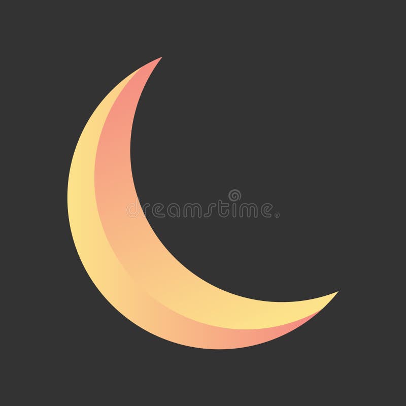 Crescent Moon Gradient Illustration Stock Vector - Illustration of ...