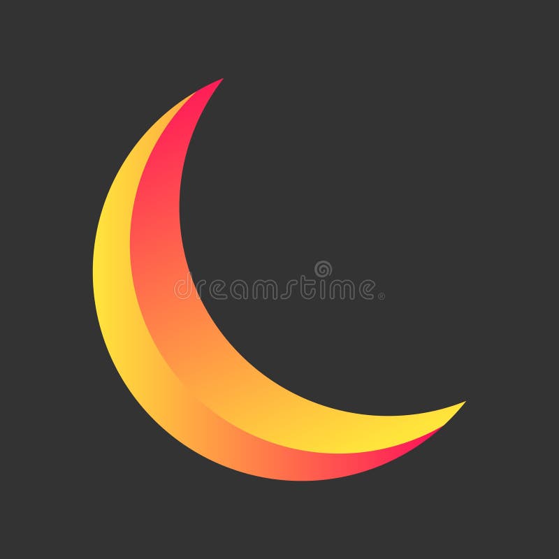 Crescent Moon Gradient Illustration Stock Vector - Illustration of ...