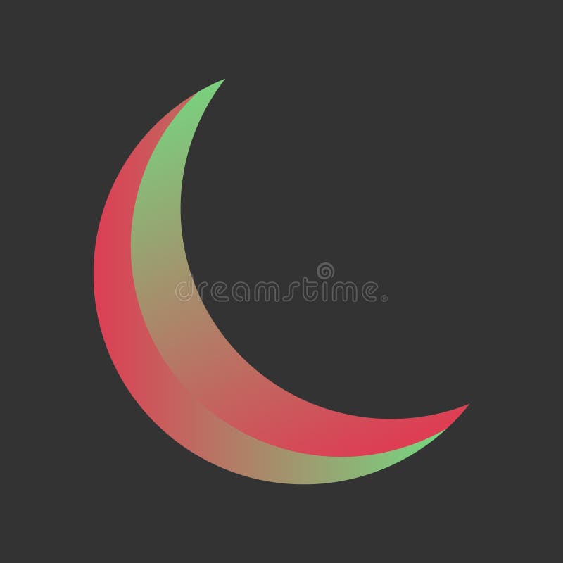 Crescent Moon Gradient Illustration Stock Vector - Illustration of ...