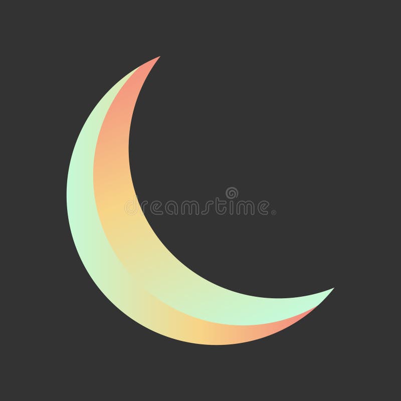 Crescent Moon Gradient Illustration Stock Vector - Illustration of ...