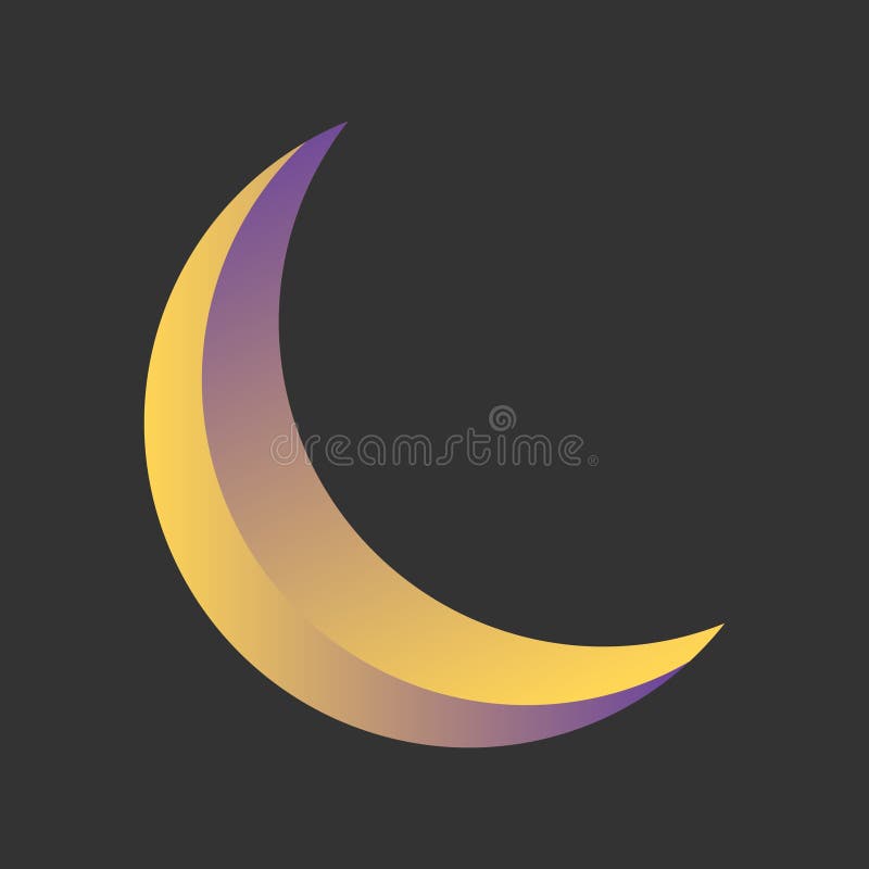 Crescent Moon Gradient Illustration Stock Vector - Illustration of ...