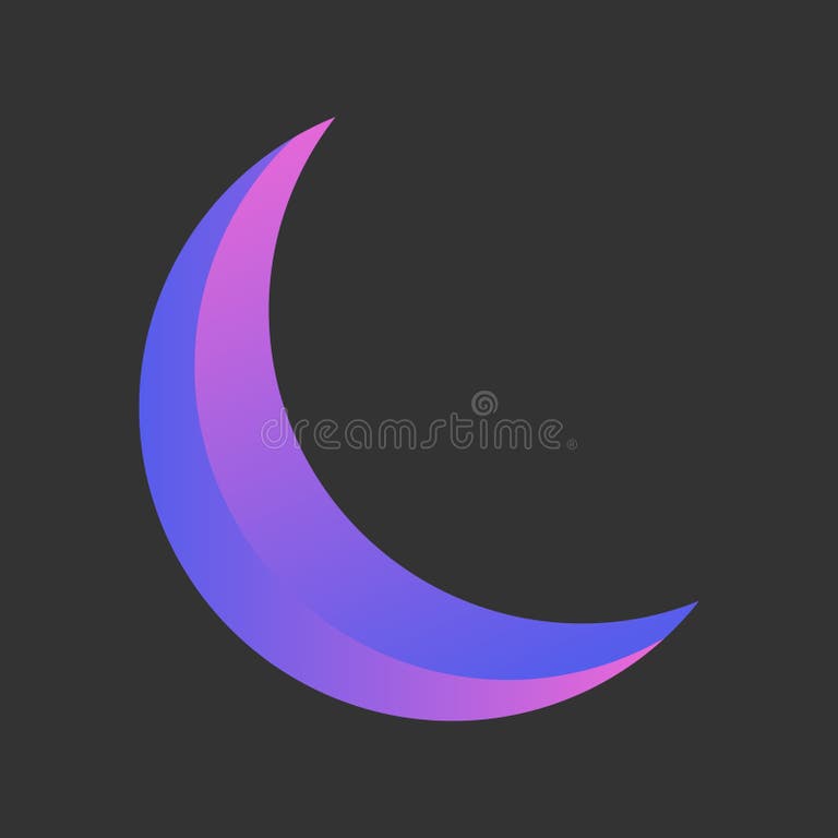 Crescent Moon Gradient Illustration Stock Vector - Illustration of ...