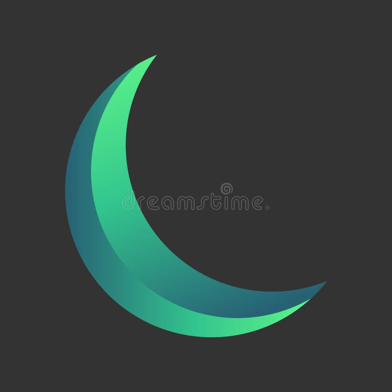 Crescent Moon Gradient Illustration Stock Vector - Illustration of ...