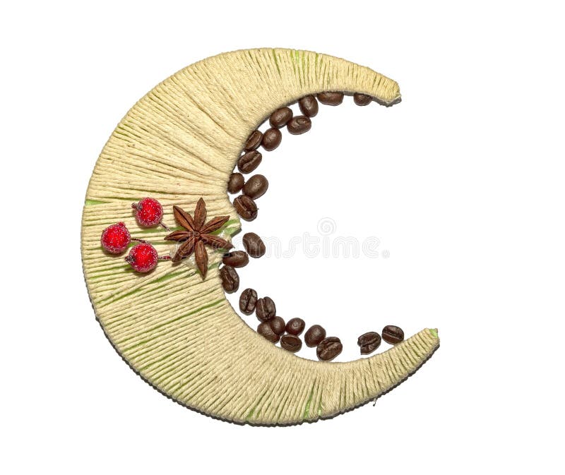 Crescent Moon and Grains of Coffee Stock Photo - Image of coffee, moon ...