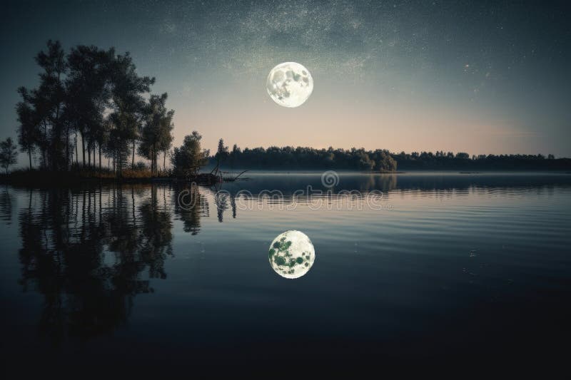 Crescent Moon Hanging in the Starry Night Sky Stock Illustration ...