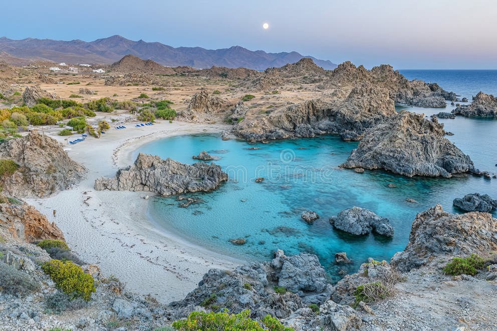 A Crescent Moon Illuminates the Clear Waters of the Blue Lagoon ...