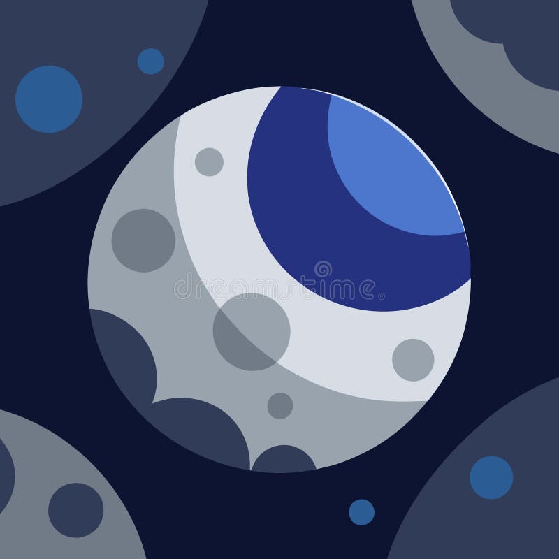 Crescent Moon Illustration: Simple and Minimalist Space Design Stock ...