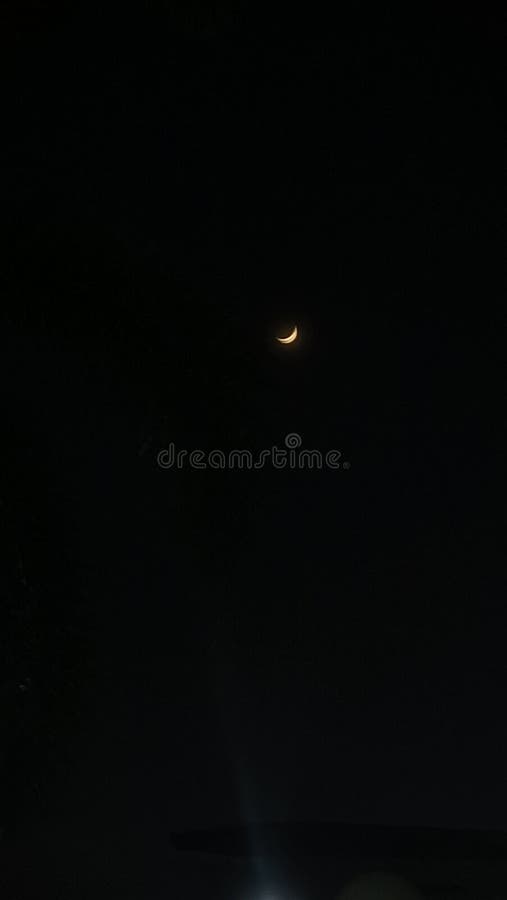 Crescent Moon on a Moonless Night. Stock Image - Image of crescent ...