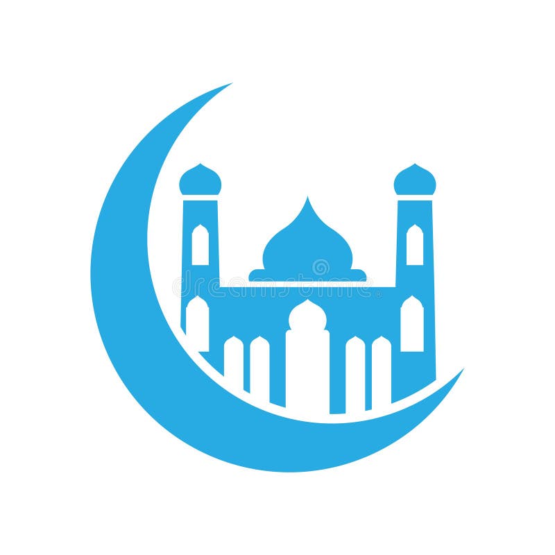 Crescent Moon Mosque Islam Icon Design Template Vector Stock Vector ...