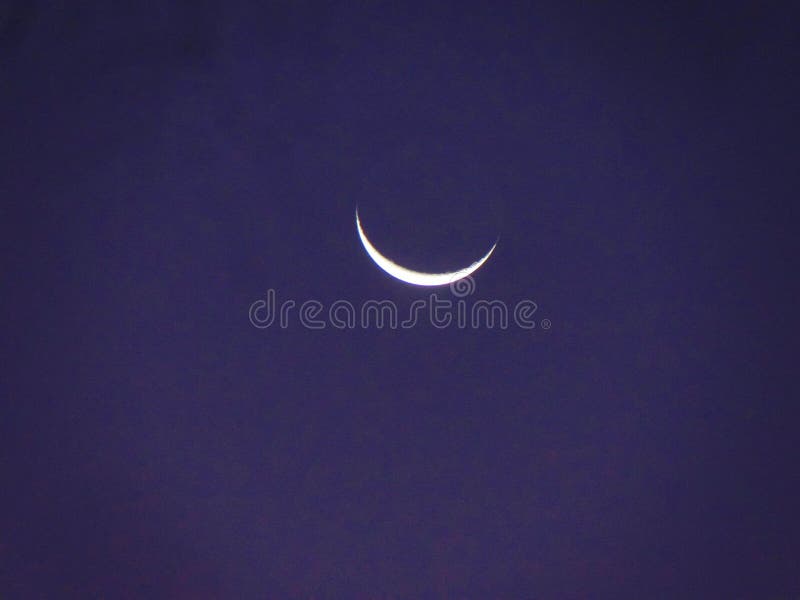 Crescent moon at night stock photo. Image of crescent - 279707732