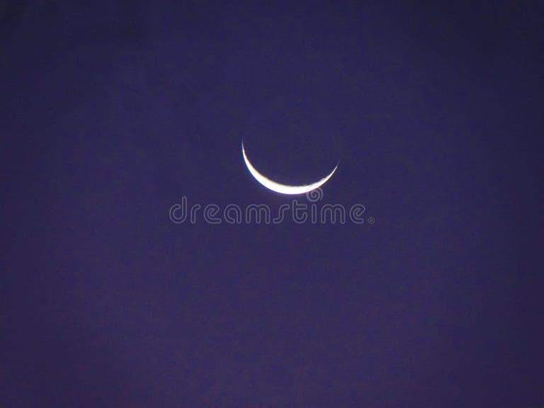 Crescent moon at night stock photo. Image of crescent - 279707732