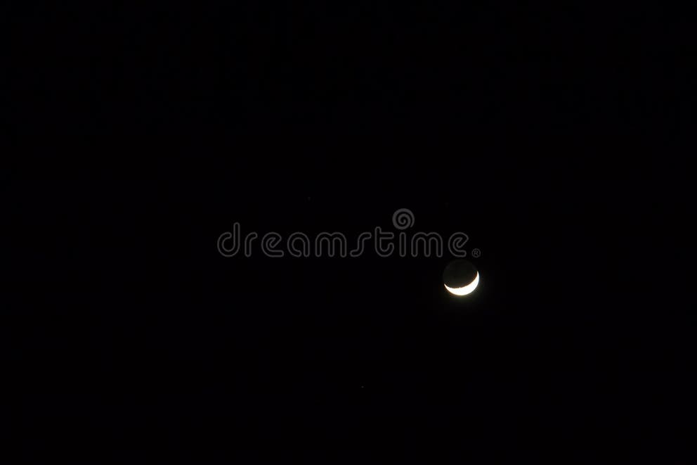 Crescent moon at night stock image. Image of universe - 83308993