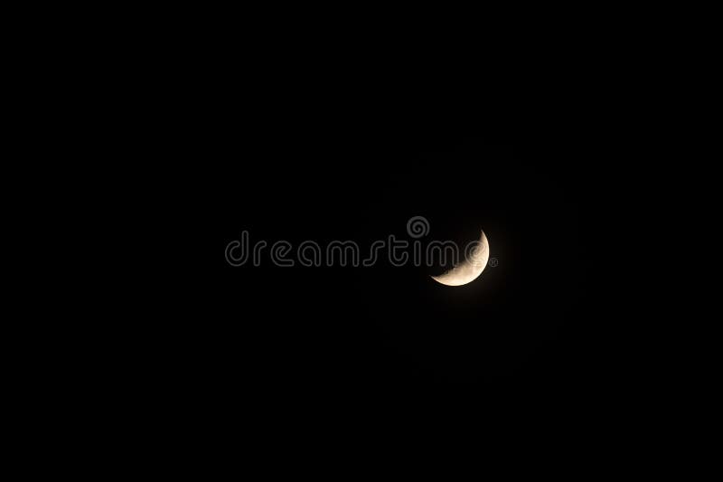 Crescent moon in night sky stock photo. Image of midnight - 400860996