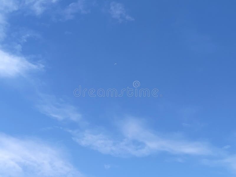 Crescent Moon at Noon stock photo. Image of noon, sight - 302506528