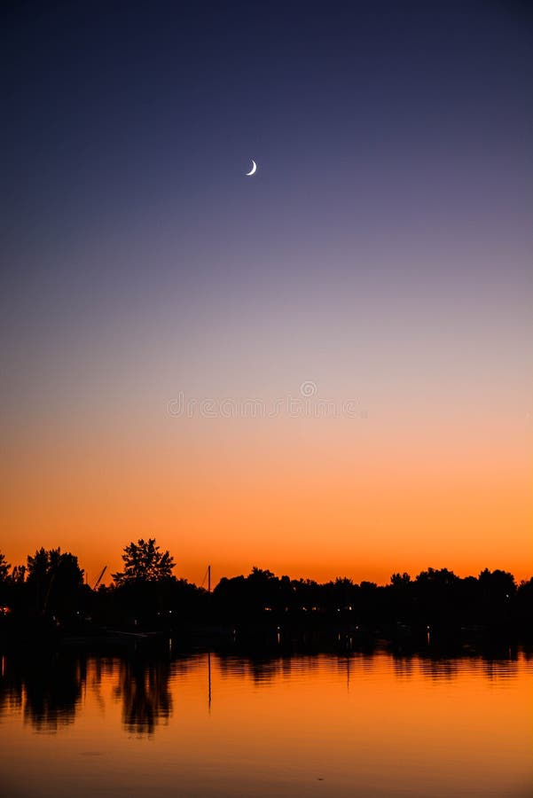 207 Crescent Moon Over Water Stock Photos - Free & Royalty-Free Stock ...