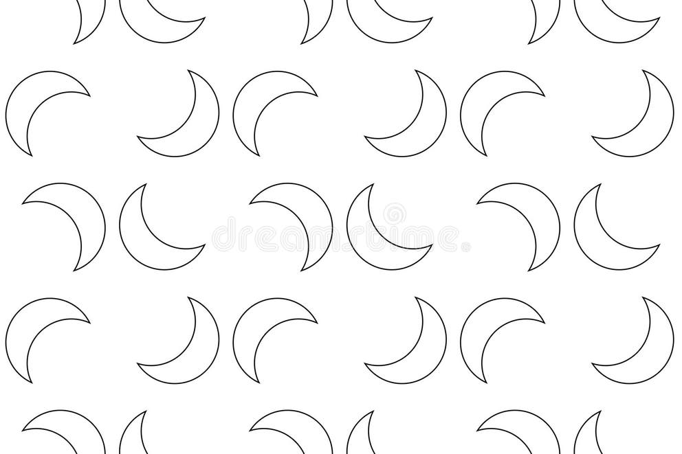 Crescent Moon Pattern for Coloring Stock Vector - Illustration of ...
