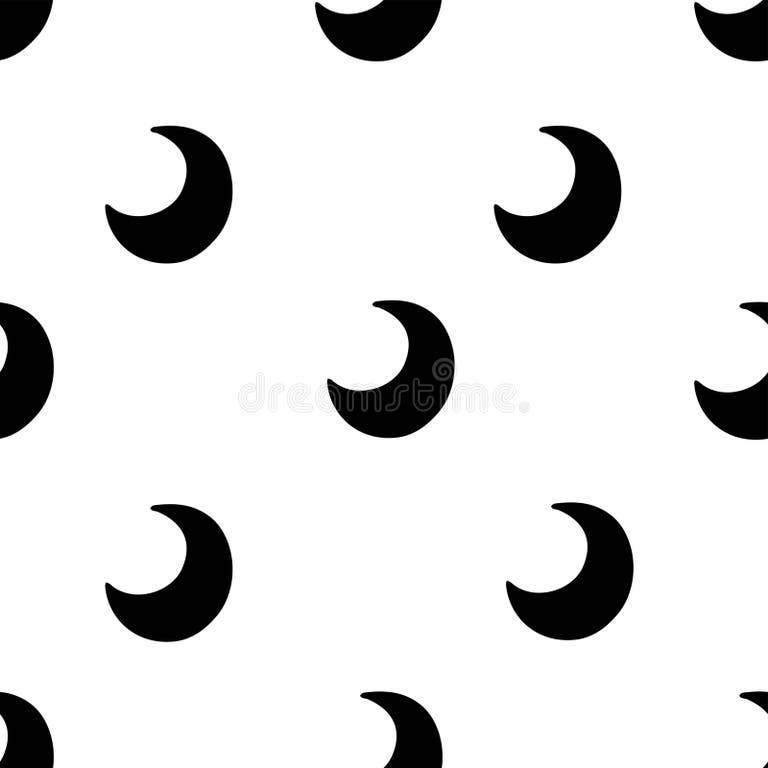 Crescent Moon Phases Vector Pattern Stock Vector - Illustration of ...