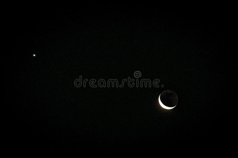 Crescent Moon and Star stock image. Image of astronomy - 300551177