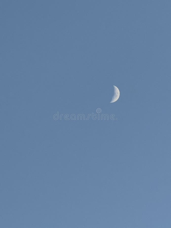 Crescent Moon on Right Side of Blue Sky with Spaces for Texts on Left ... Crescent Moon on Right Side of Blue Sky with Spaces for Texts on Left ...
